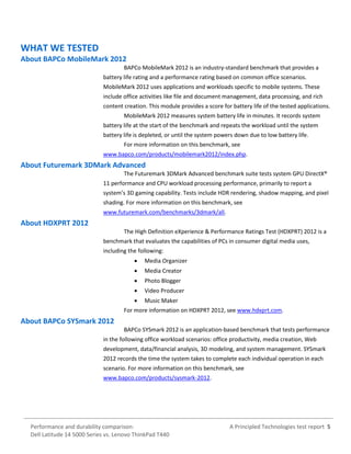 Performance and durability comparison: Dell Latitude 14 5000 Series vs. Lenovo ThinkPad T440 | PDF