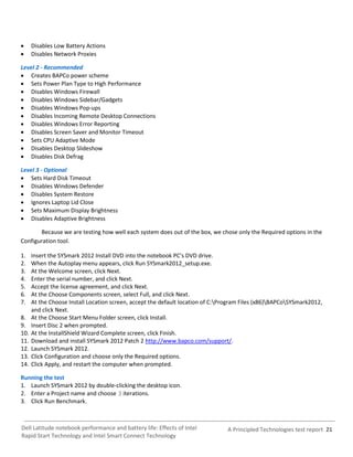 Dell Latitude notebook performance and battery life: Effects of Intel Rapid Start Technology and ...