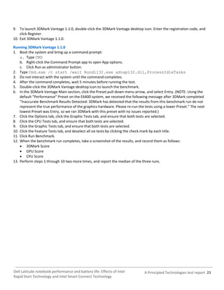 Dell Latitude notebook performance and battery life: Effects of Intel Rapid Start Technology and ...