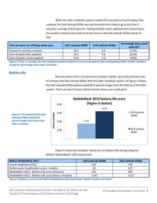 Dell Latitude notebook performance and battery life: Effects of Intel Rapid Start Technology and ...