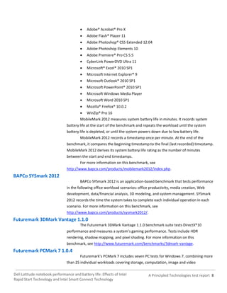 Dell Latitude notebook performance and battery life: Effects of Intel Rapid Start Technology and ...