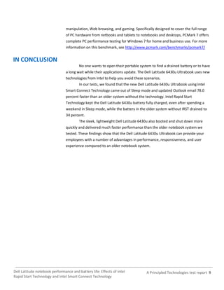 Dell Latitude notebook performance and battery life: Effects of Intel Rapid Start Technology and ...