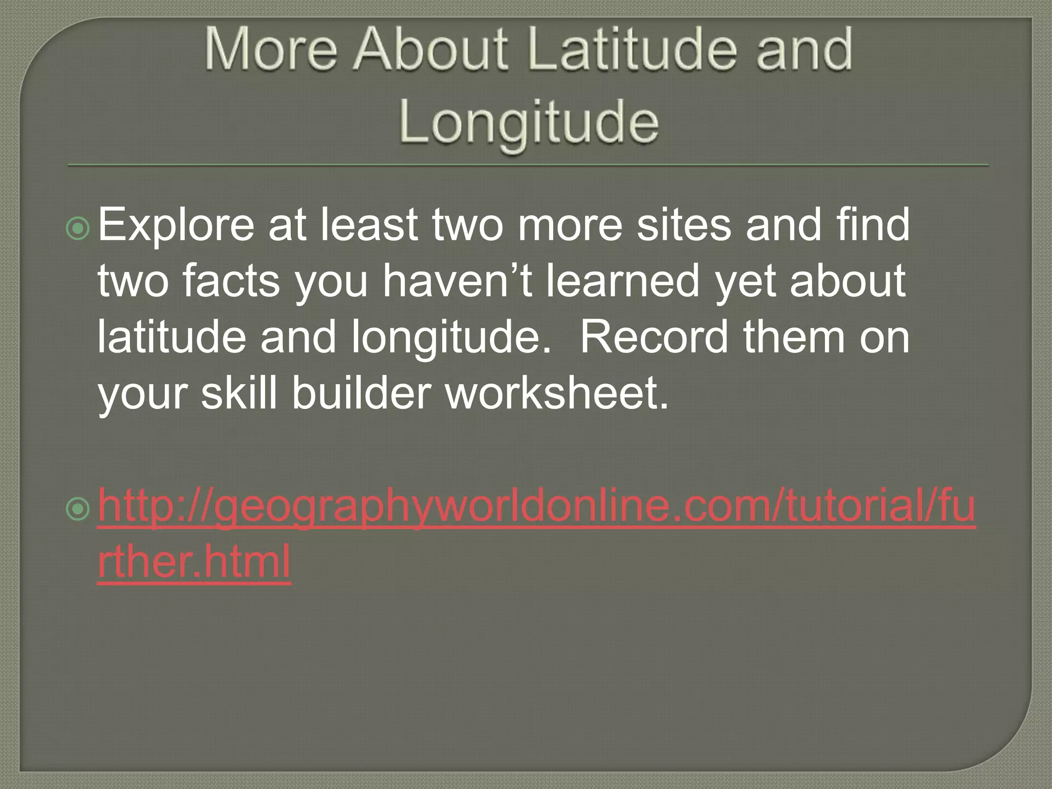 Latitude and longitude | PPTX