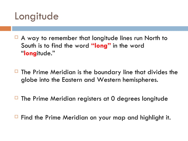 Latitude and longitude notes | PPT