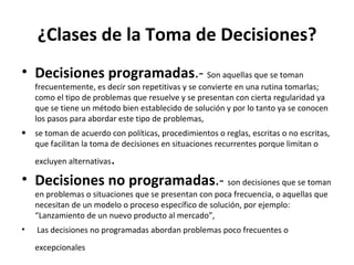 La Toma De Decisiones 2 | PPT