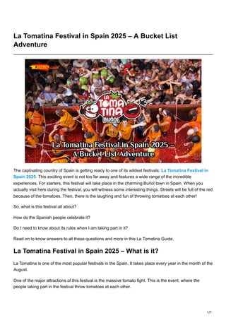 La Tomatina Festival in Spain 2025 A Bucket List Adventure.pdf