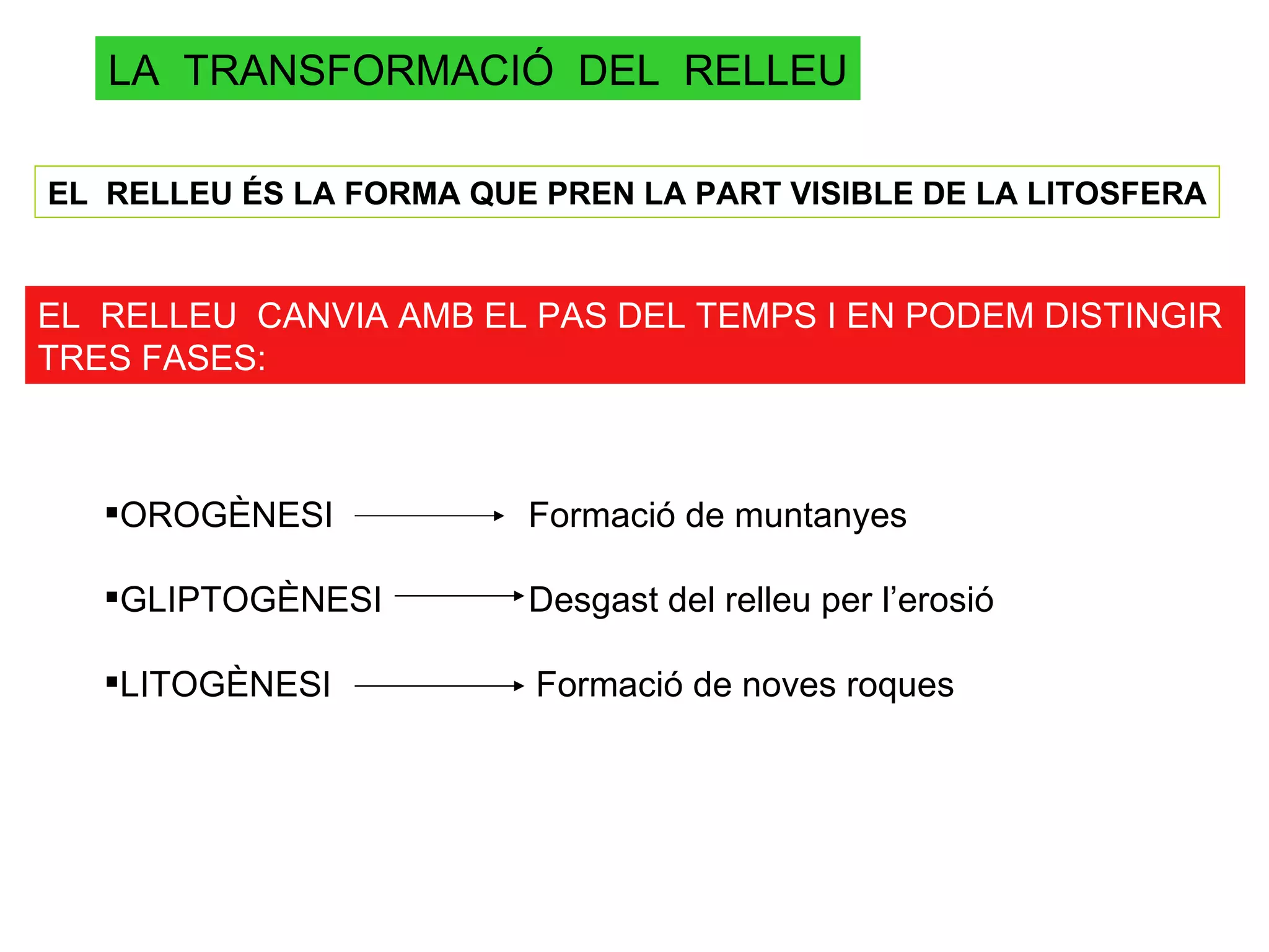 La transformacio del relleu | PPT