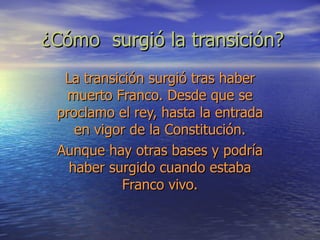 La TransicióN EspañOla | PPT