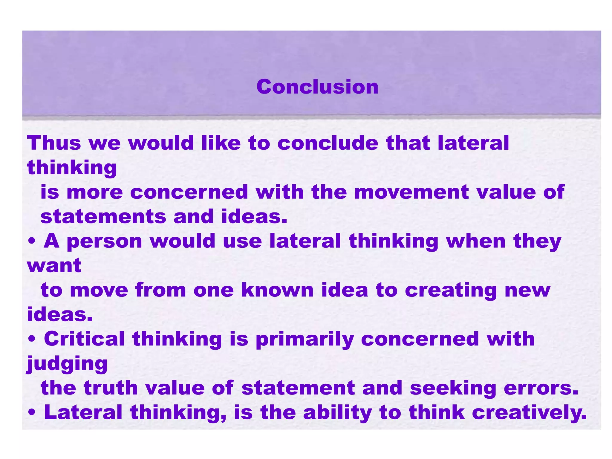 Lateral thinking | PPT