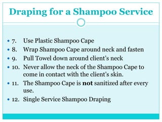 Lattc cosmetology department shampoo draping | PPTX