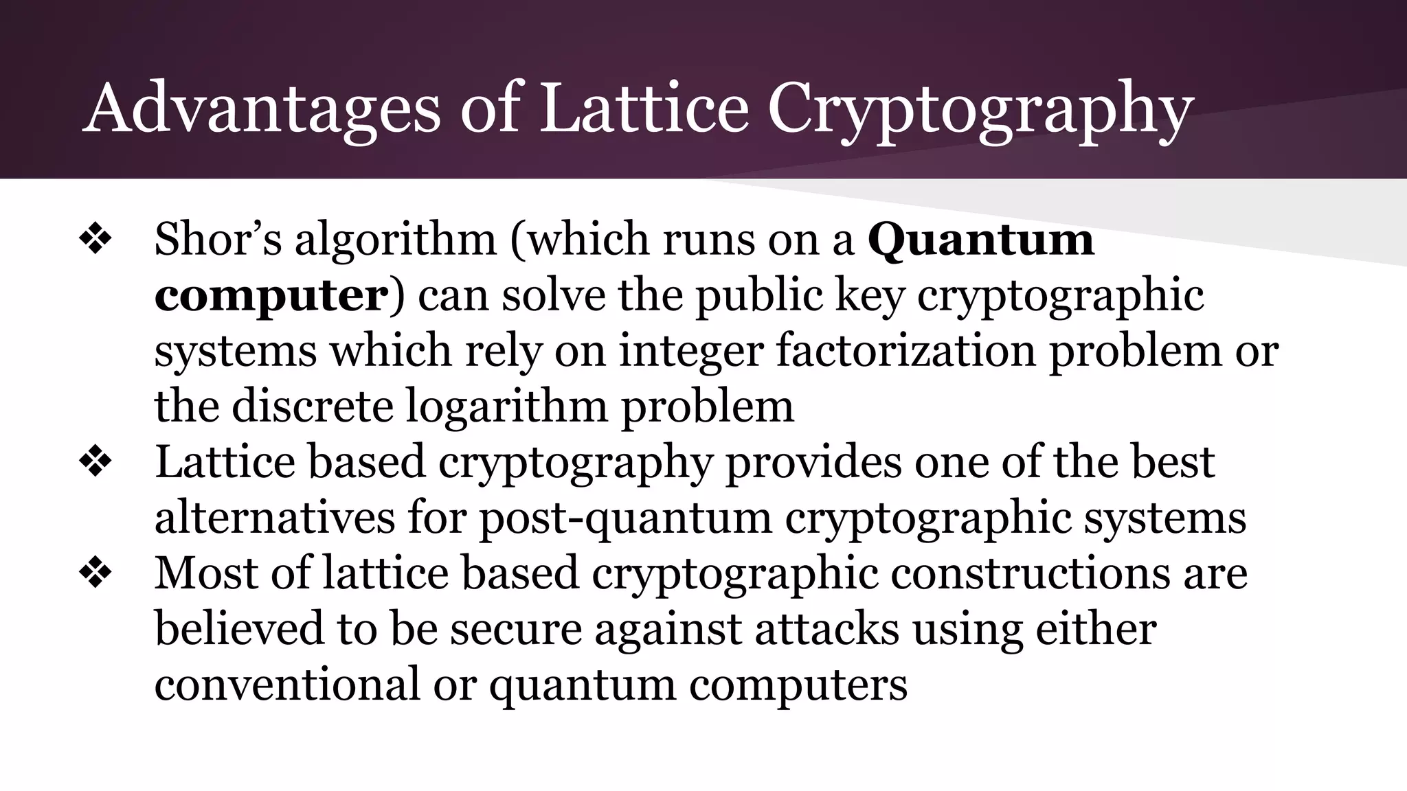 Lattice Based Cryptography - GGH Cryptosystem | PDF | Technology & Computing