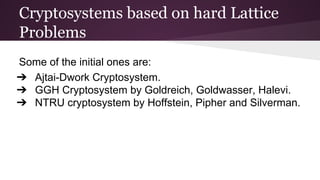 Lattice Based Cryptography - GGH Cryptosystem | PDF