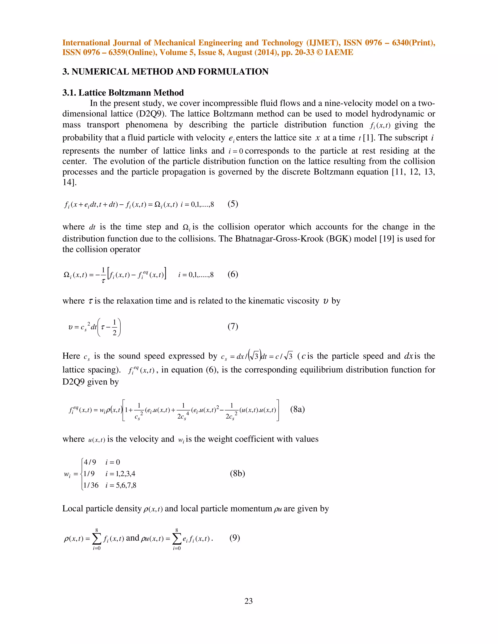 LATTICE BOLTZMANN SIMULATION OF NON-NEWTONIAN FLUID FLOW IN A LID ...