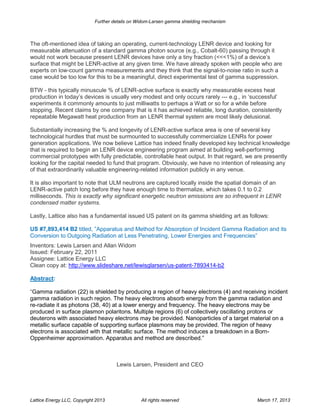 Lattice Energy LLC-Further Technical Details re Gamma Shielding ...