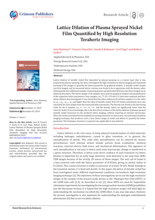 Lattice dilation of plasma sprayed nickel film quantified by high ...