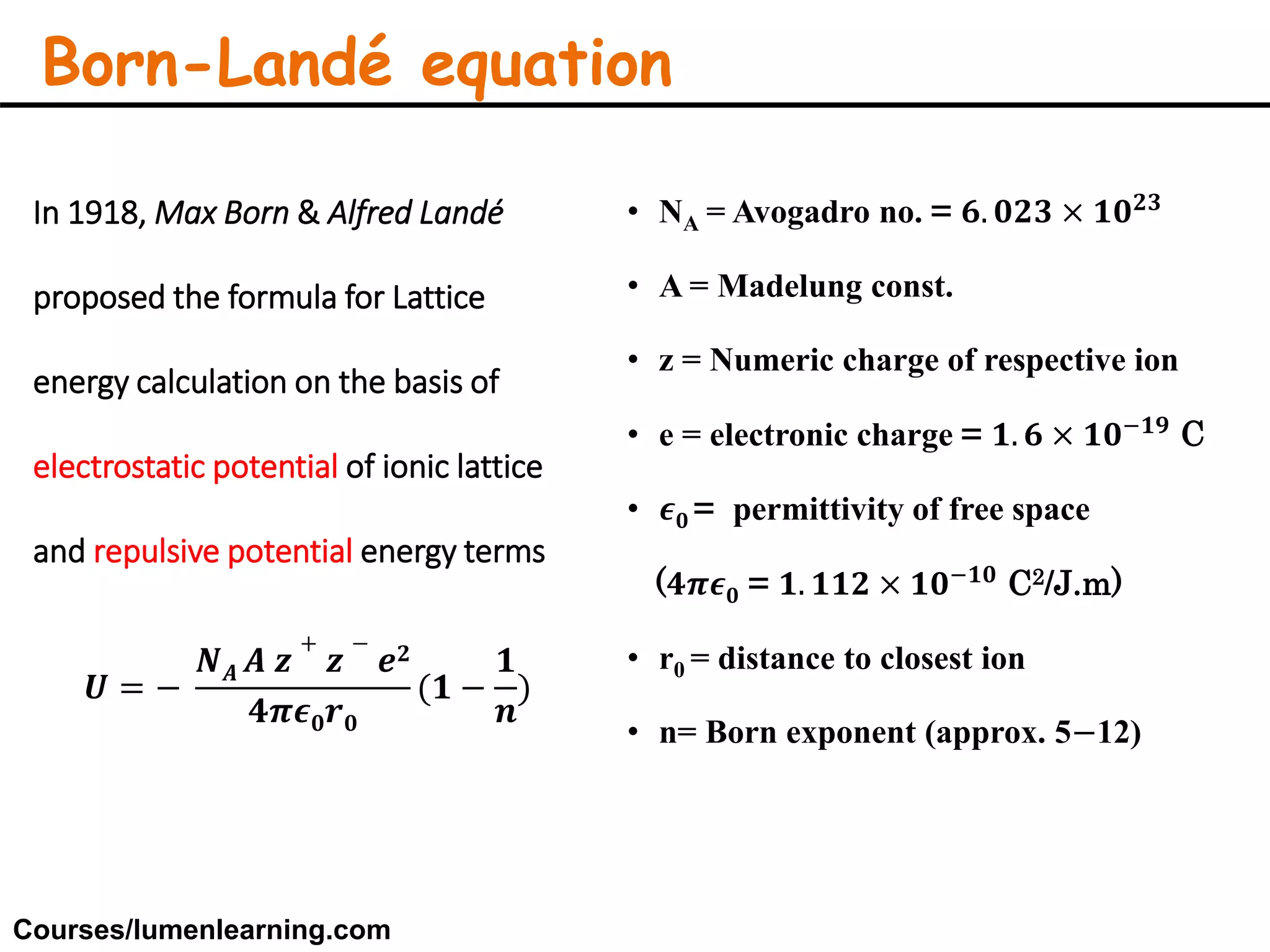 Lattice energy | PPTX