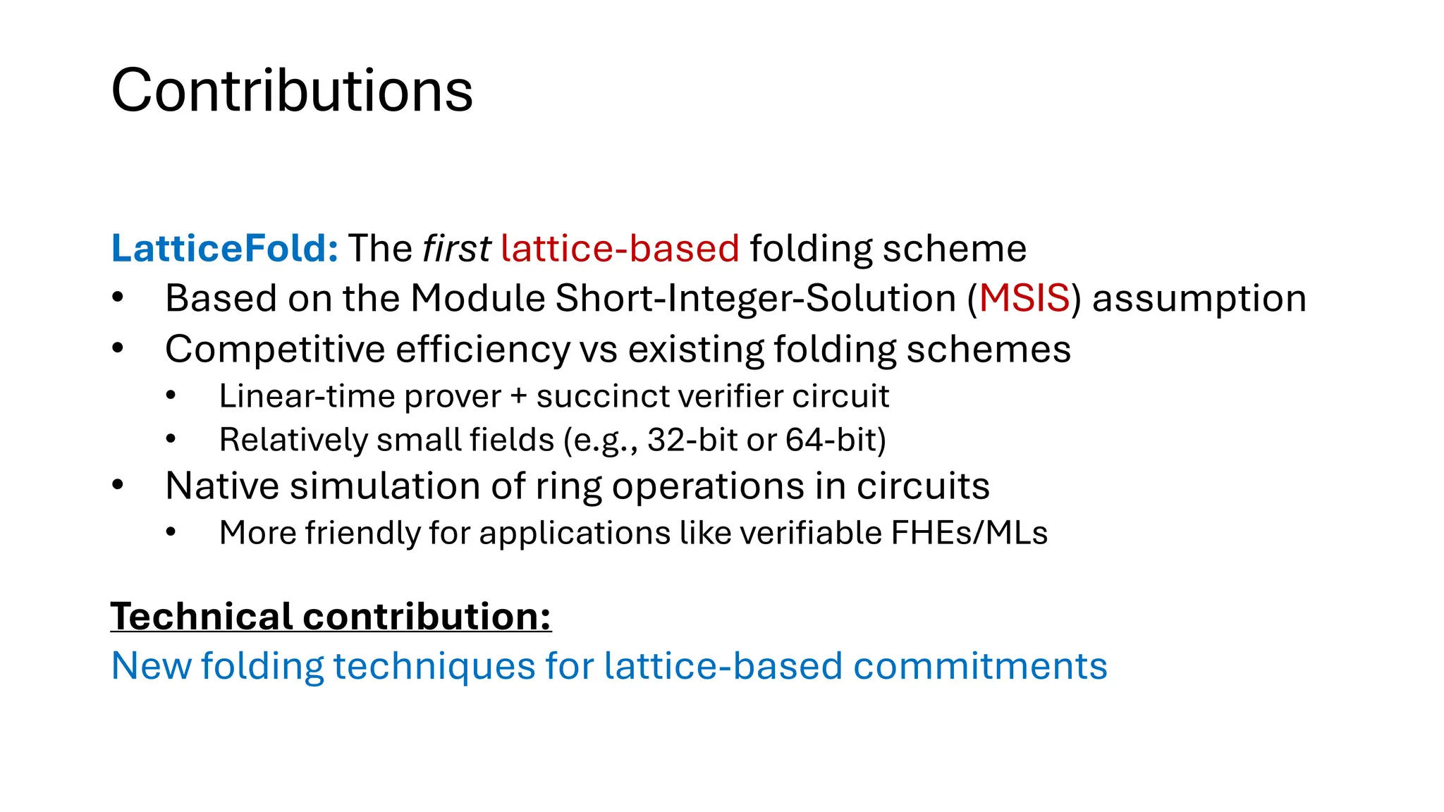 zkStudyClub - LatticeFold: A Lattice-based Folding Scheme and its Applications to Succinct Proof ...