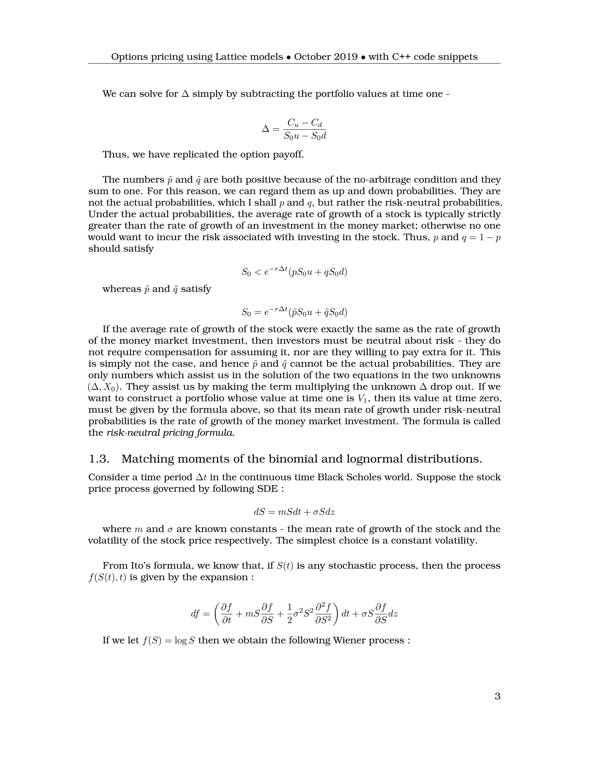 Options pricing using Lattice models | PDF | Stocks and Bonds | Personal Investing