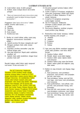 Lat uts bahasa xi | PDF