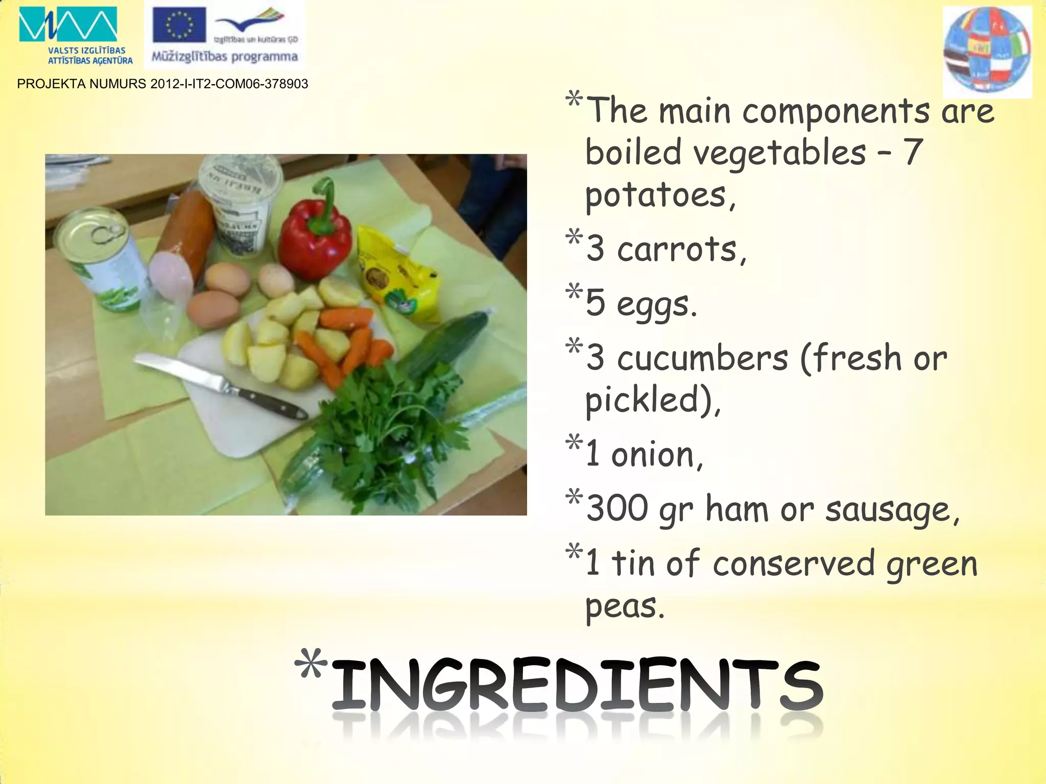 Latvian traditional dish rasols | PPTX