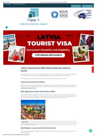 Latvia Tourist Visa Agent in Delhi - Triple I Business | PDF