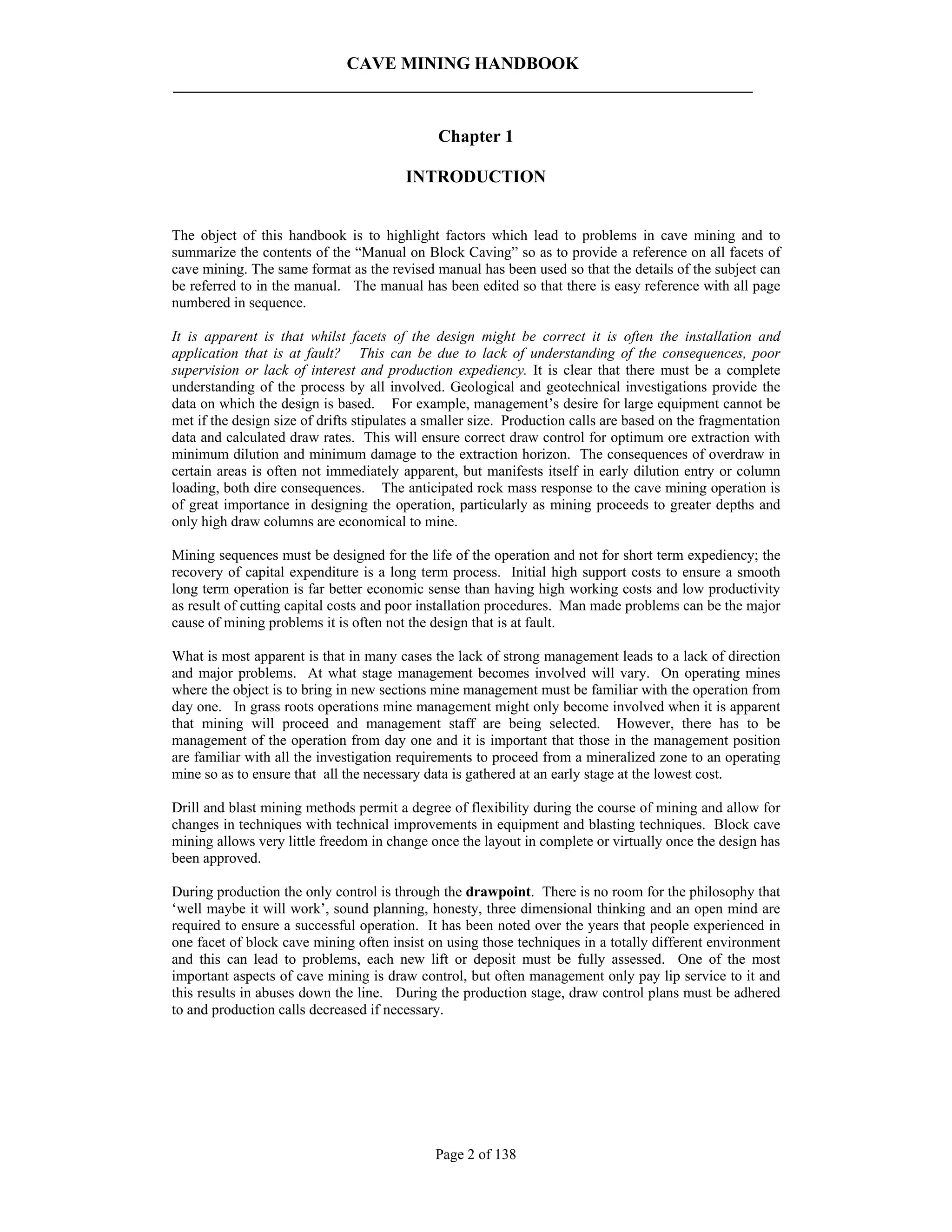 Laubsher Cave Mining Handbook De Beers Version Pdf