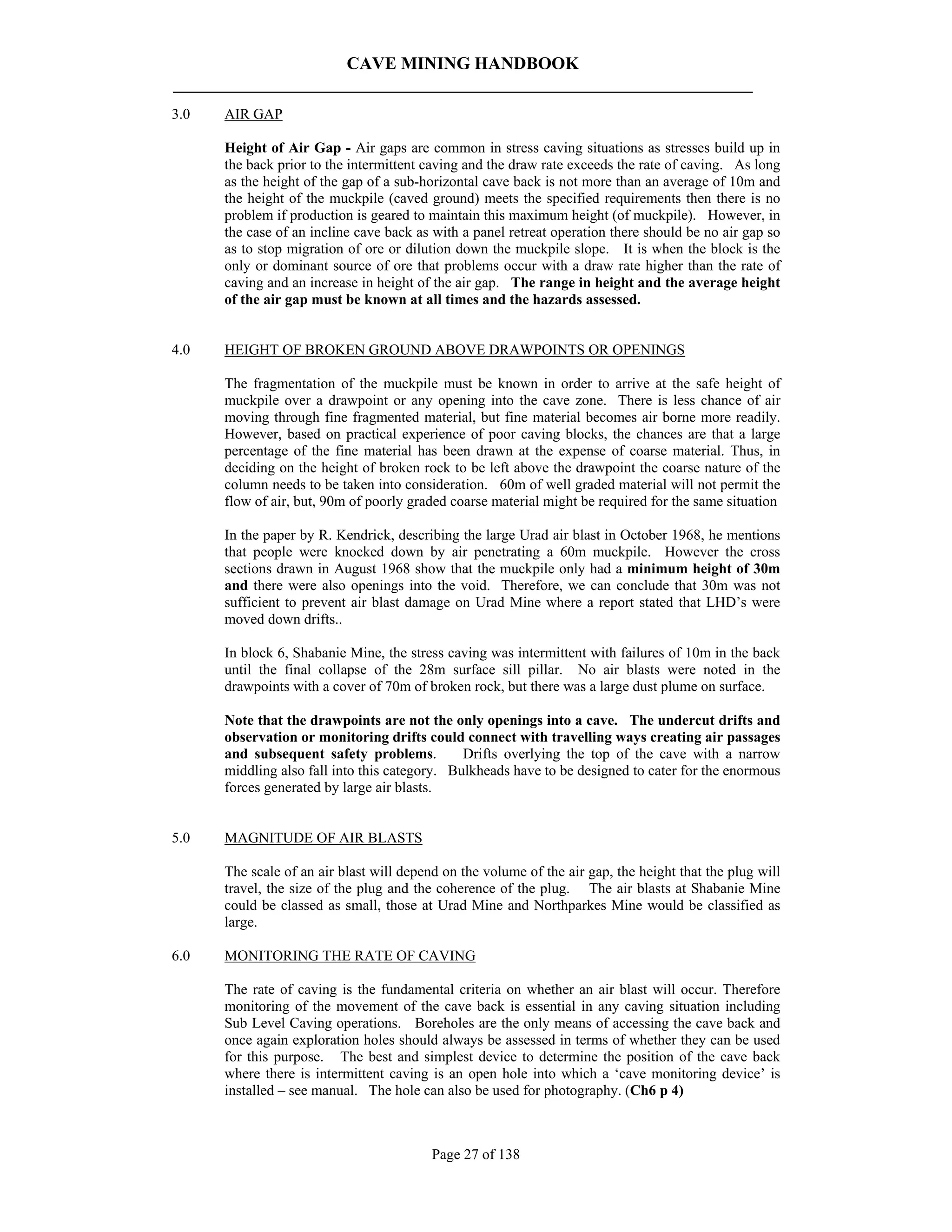 Laubsher cave mining handbook de beers version | PDF