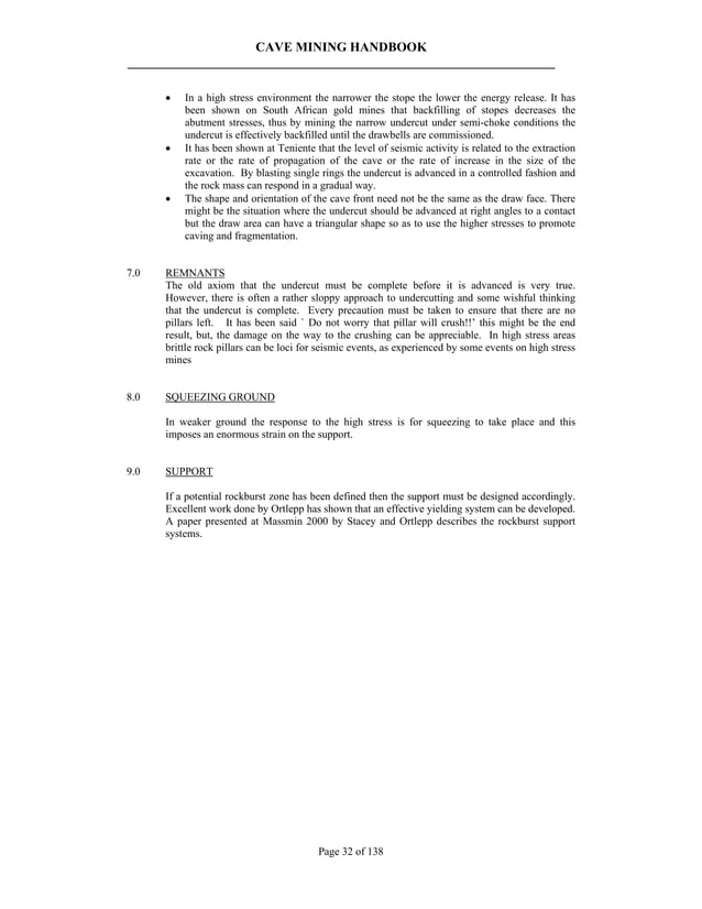 Laubsher cave mining handbook de beers version | PDF