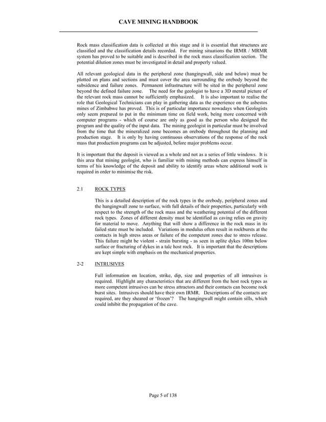 Laubsher cave mining handbook de beers version | PDF