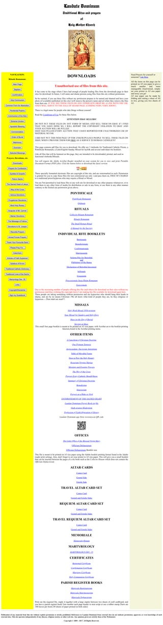Laudate dominum—downloads—collectio rituum romanum rituale romanum | PDF