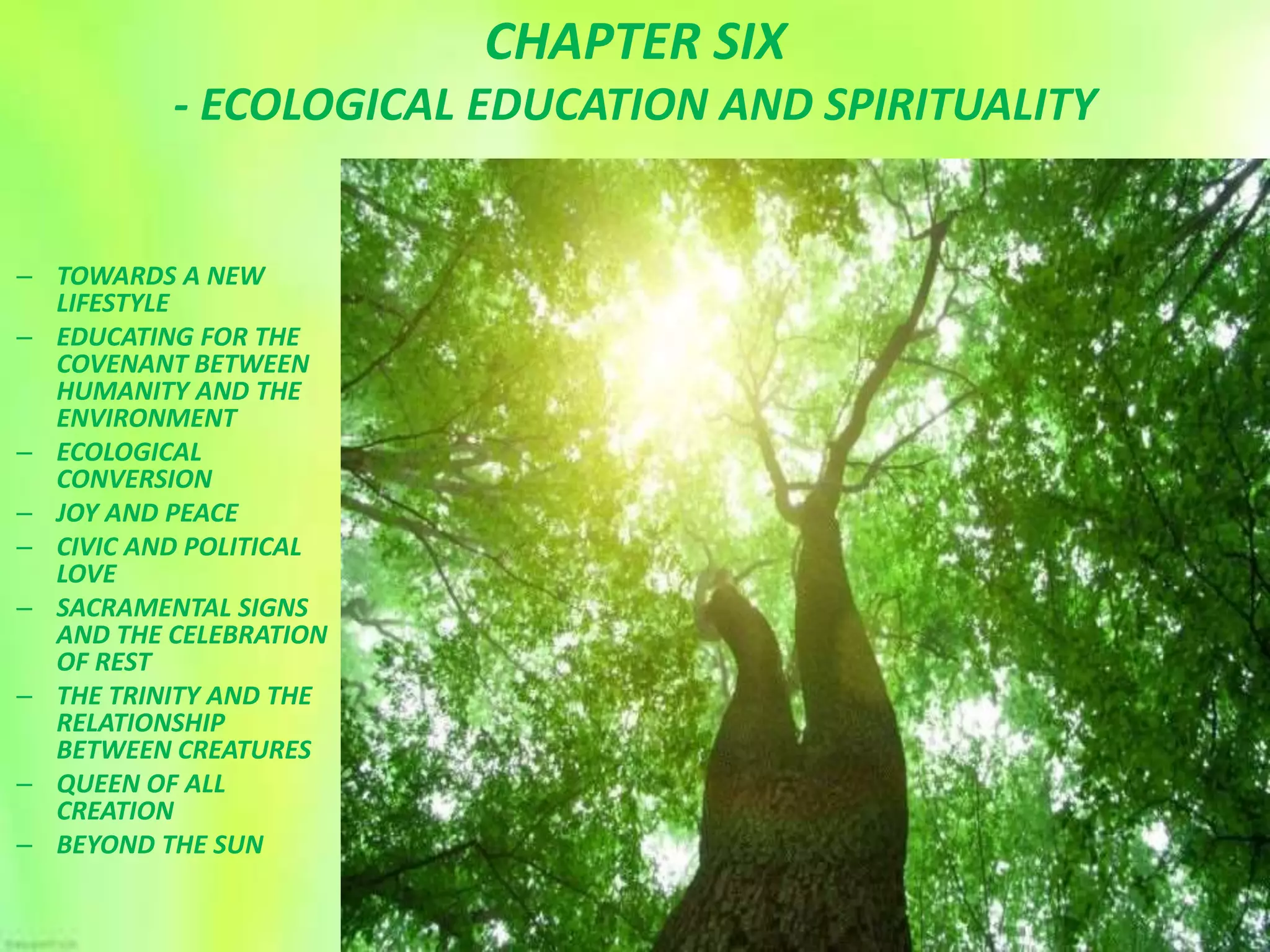 Laudato si 6 ecological education and spirituality | PPTX