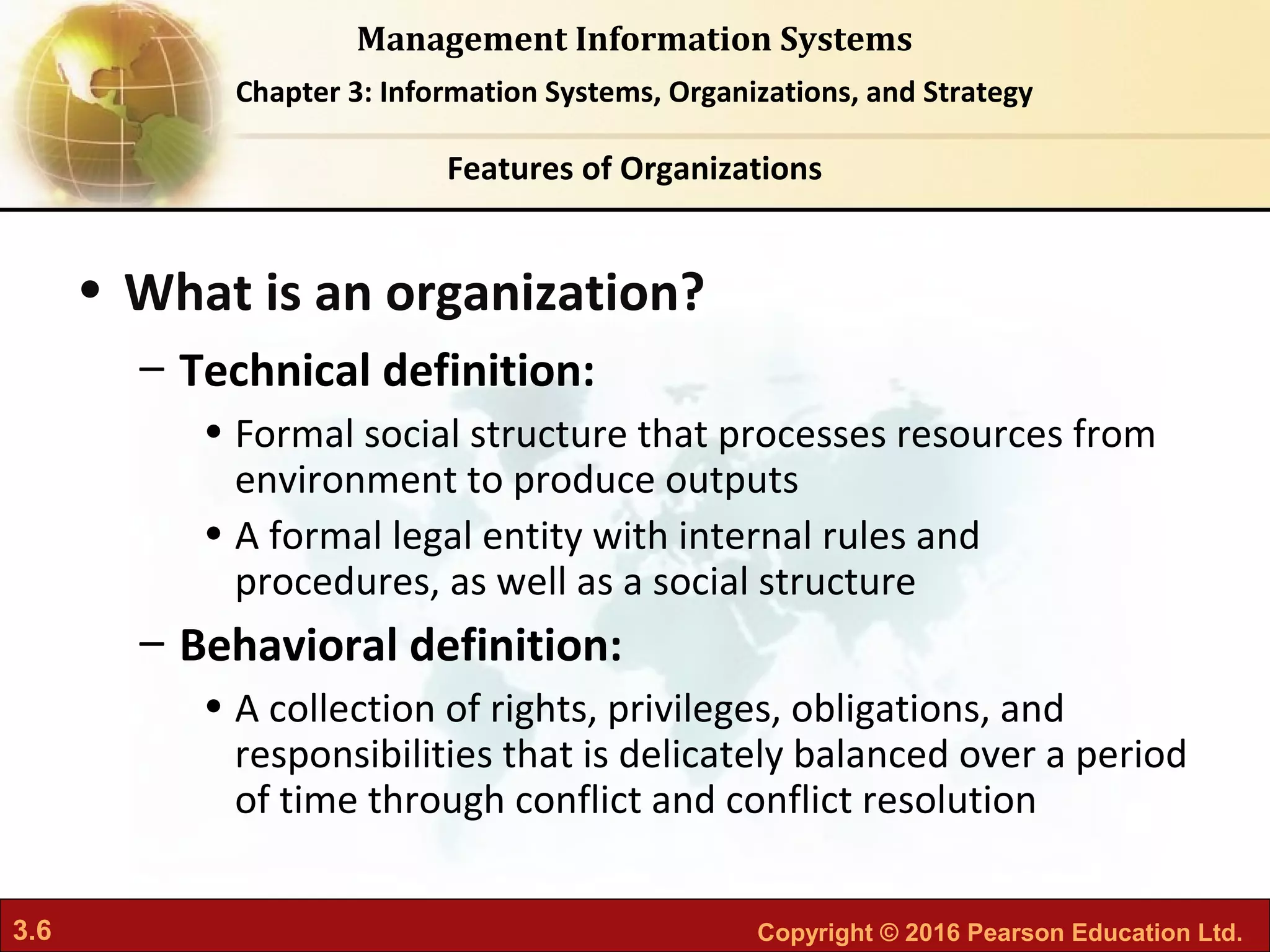 MIS-CH01: Information Systems, Organization, and Strategy | PPT