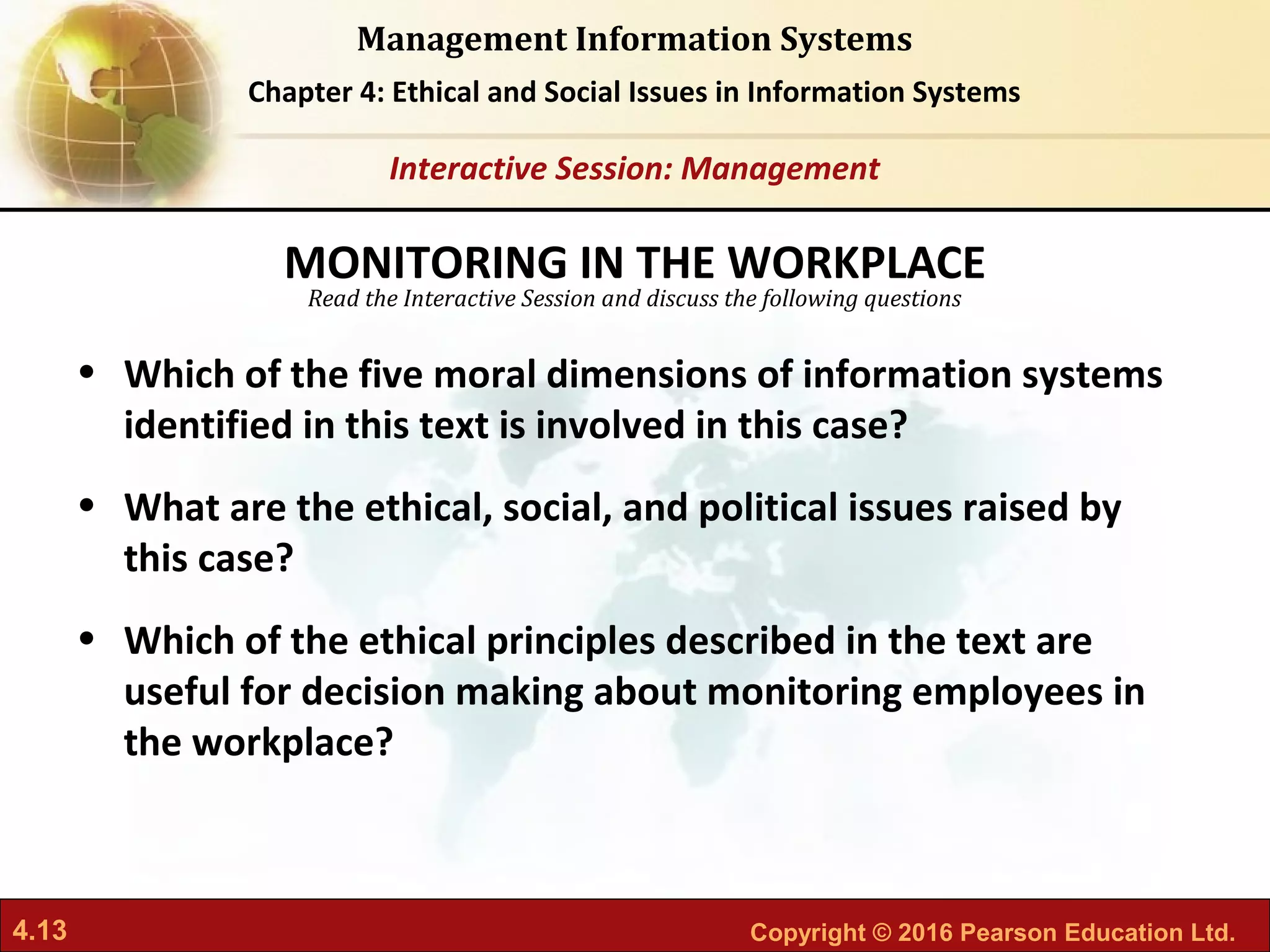 MIS-CH04: Ethical and Social Issues in INformation Systems | PPT