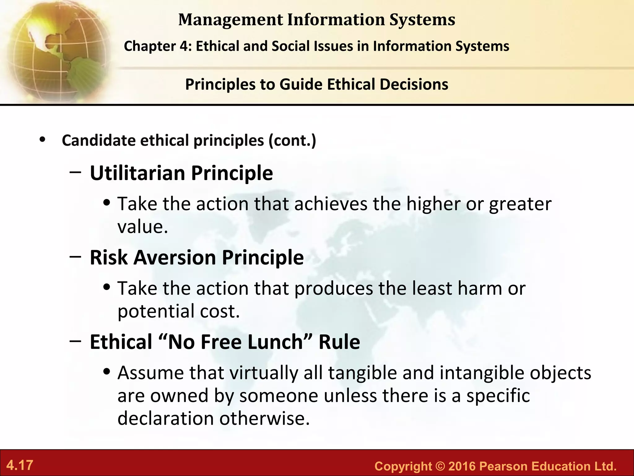 MIS-CH04: Ethical and Social Issues in INformation Systems | PPT