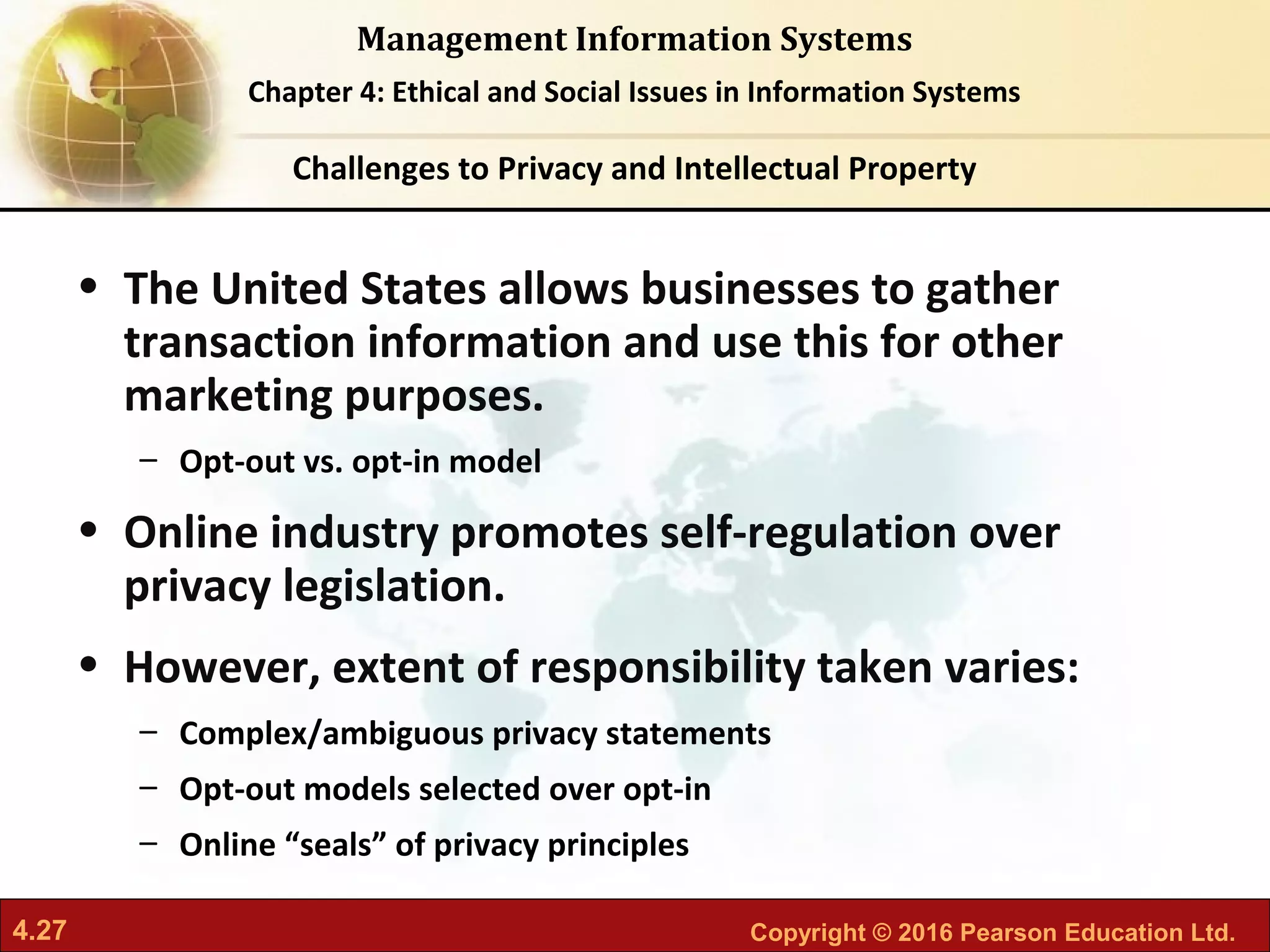 MIS-CH04: Ethical and Social Issues in INformation Systems | PPT