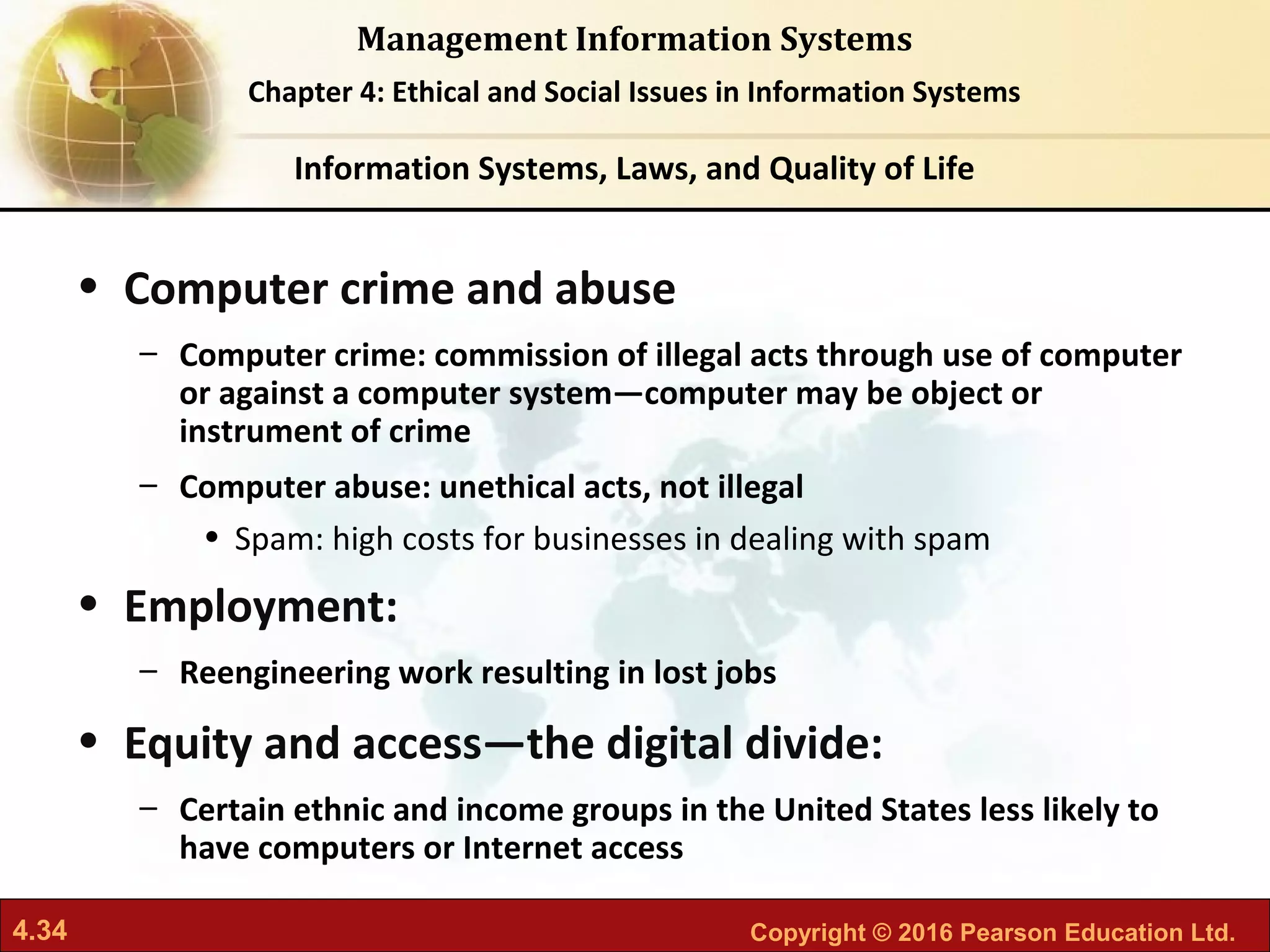 MIS-CH04: Ethical and Social Issues in INformation Systems | PPT