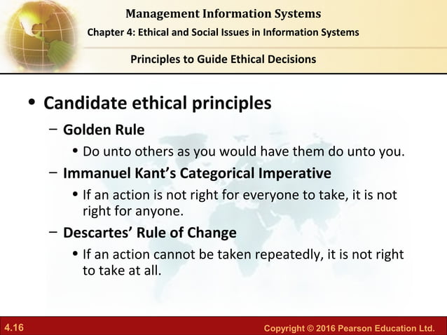 MIS-CH04: Ethical and Social Issues in INformation Systems | PPT | Internet | Computing