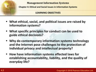 MIS-CH04: Ethical and Social Issues in INformation Systems | PPT