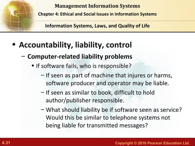 MIS-CH04: Ethical and Social Issues in INformation Systems | PPT | Internet | Computing