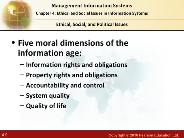MIS-CH04: Ethical and Social Issues in INformation Systems | PPT ...