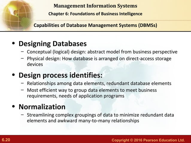 MIS-CH6: Foundation of BUsiness Intelligence: Databases & IS | PPT