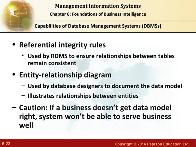 MIS-CH6: Foundation of BUsiness Intelligence: Databases & IS | PPT