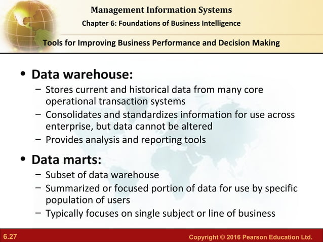 MIS-CH6: Foundation of BUsiness Intelligence: Databases & IS | PPT