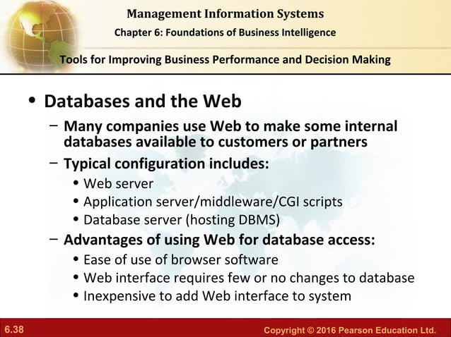 MIS-CH6: Foundation of BUsiness Intelligence: Databases & IS | PPT