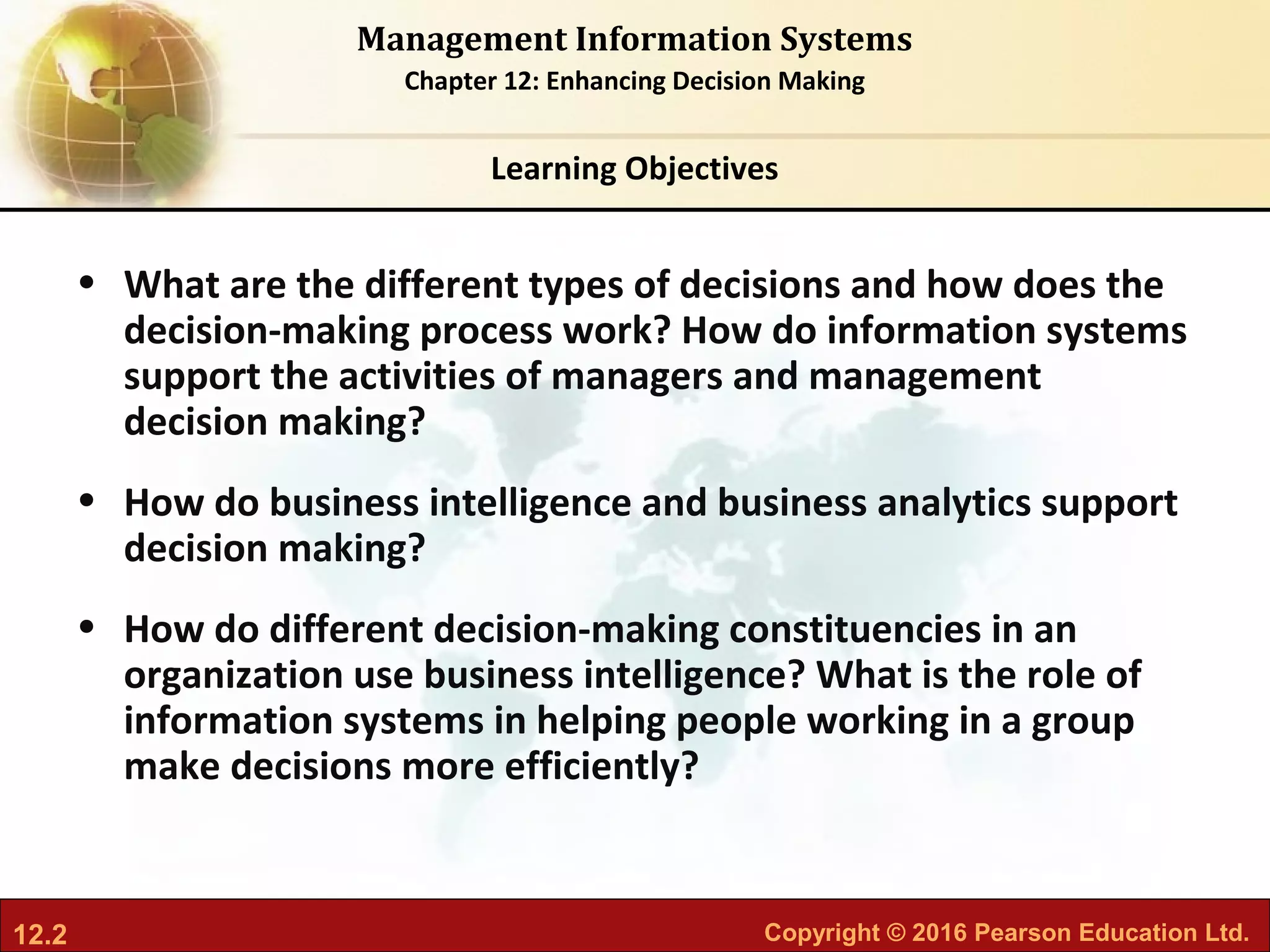 MIS-CH12: Enhancing Decision Making | PPT