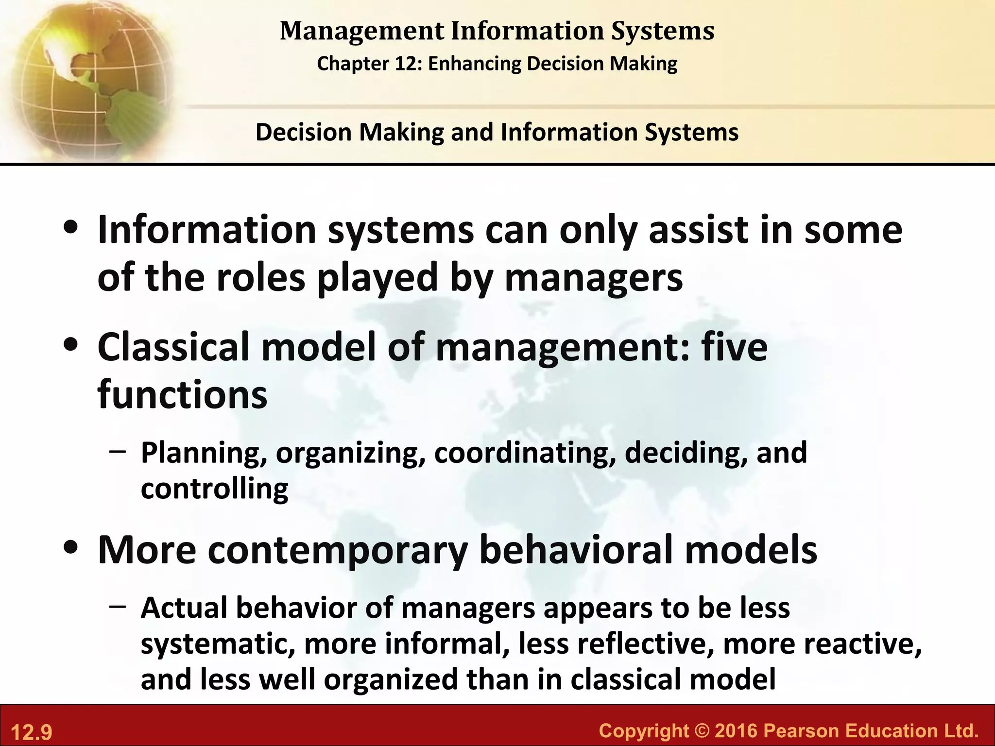 MIS-CH12: Enhancing Decision Making | PPT | Business Administration | Business