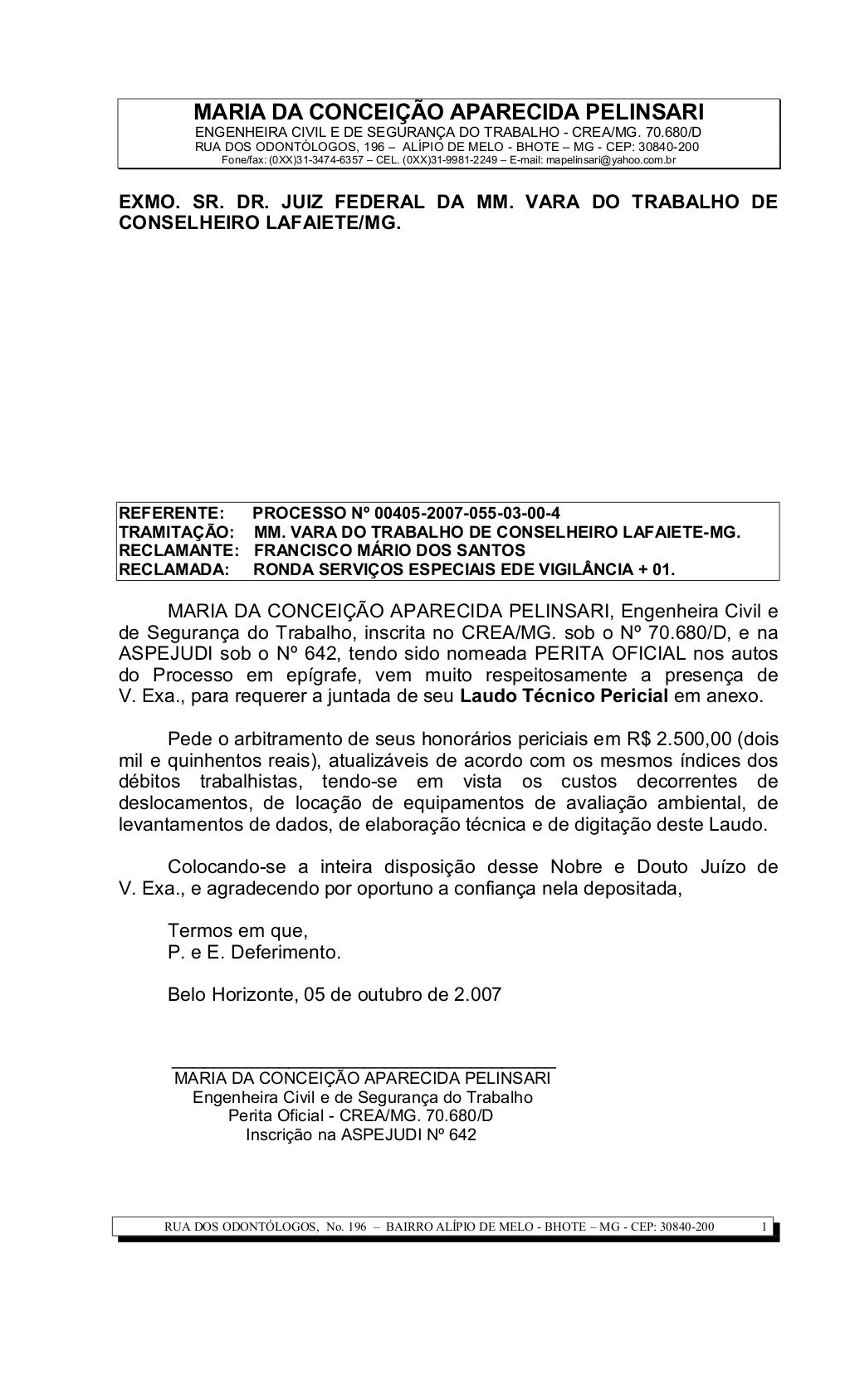Modelo De Laudo Pericial - RETOEDU