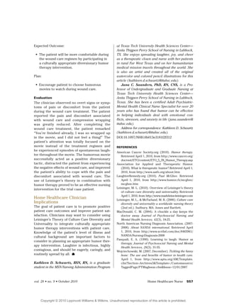 Laughter, leininger, and home healthcare | PDF