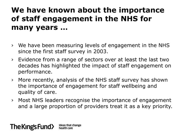 Chris Ham: Staff engagement and empowerment in the NHS | PPTX ...