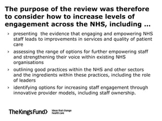 Chris Ham: Staff engagement and empowerment in the NHS | PPTX ...